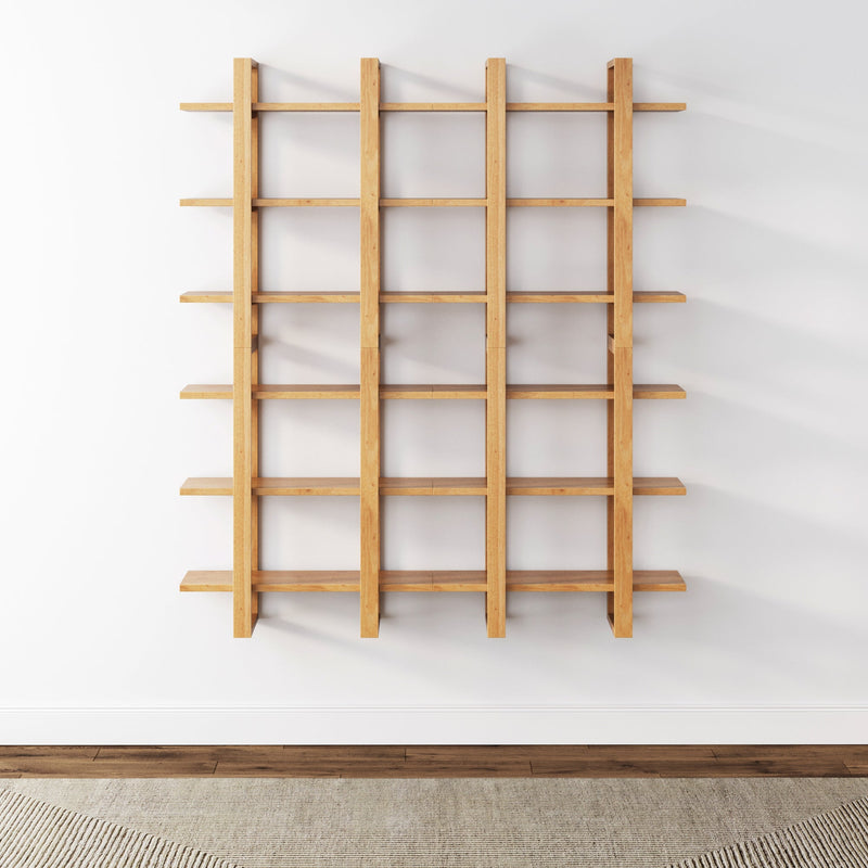 Benji Modern Farmhouse Warm Pine Wood Shelves Set of 4 | Nathan James