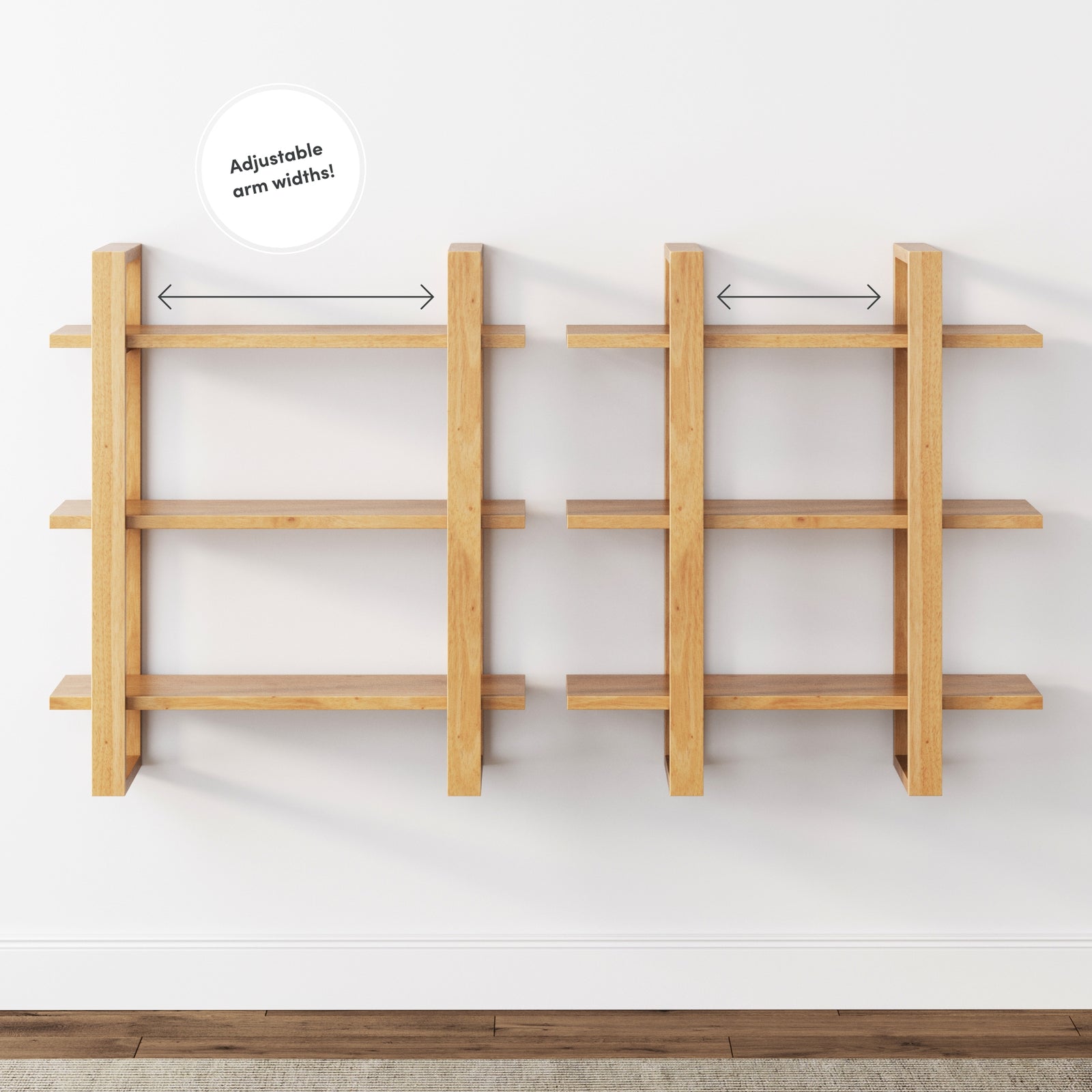 Benji Wood Floating Index Wall Shelf | Warm Pine | Nathan James