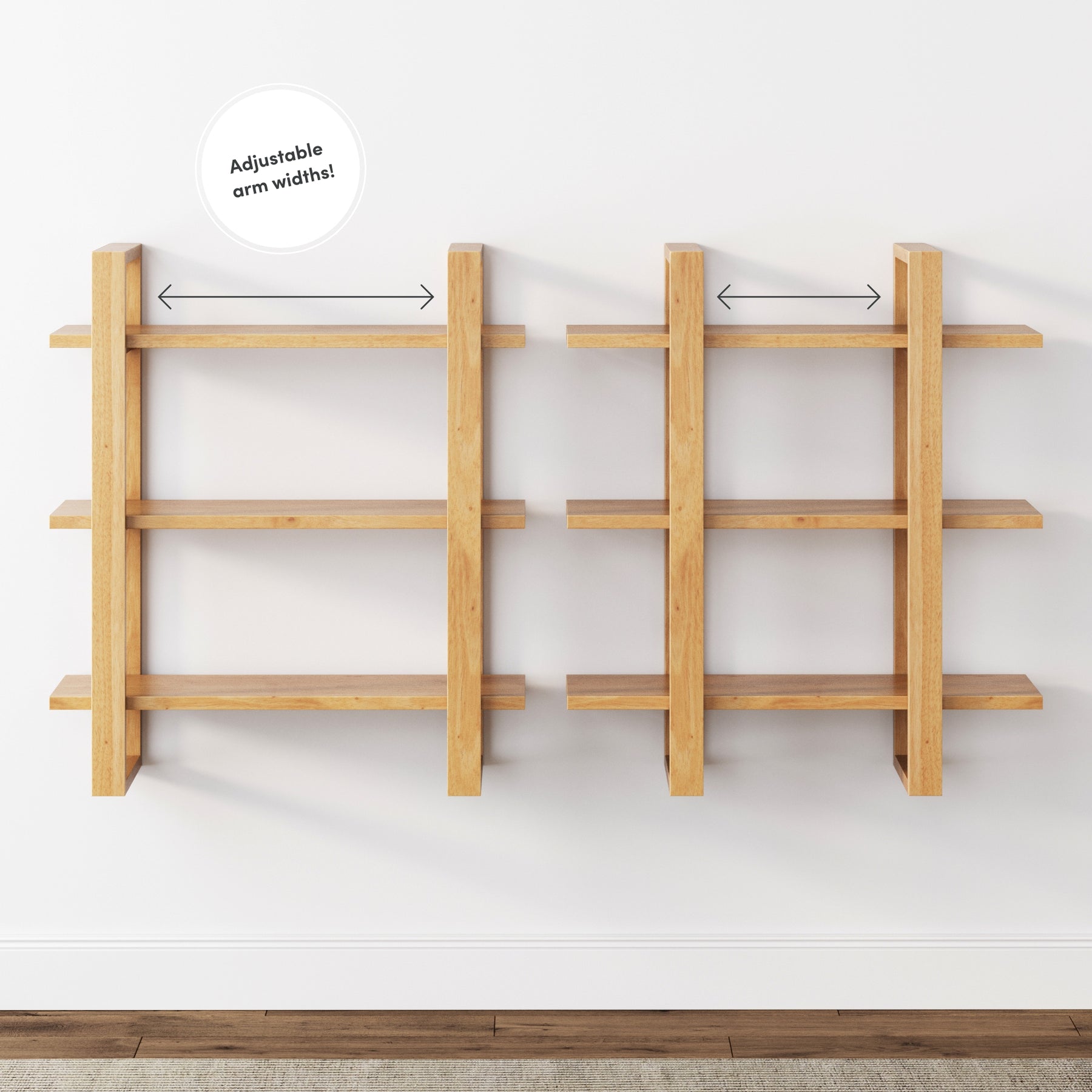 Benji Wood Floating Index Wall Shelf | Warm Pine | Nathan James