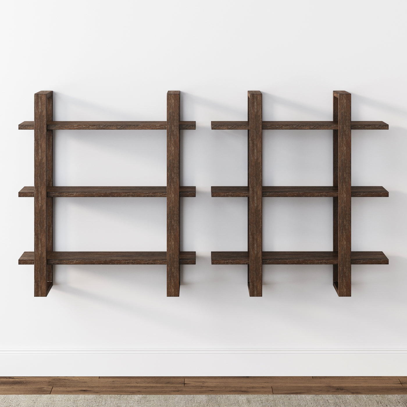 Benji Wood Floating Index Wall Shelf or Display | Brown| Nathan James
