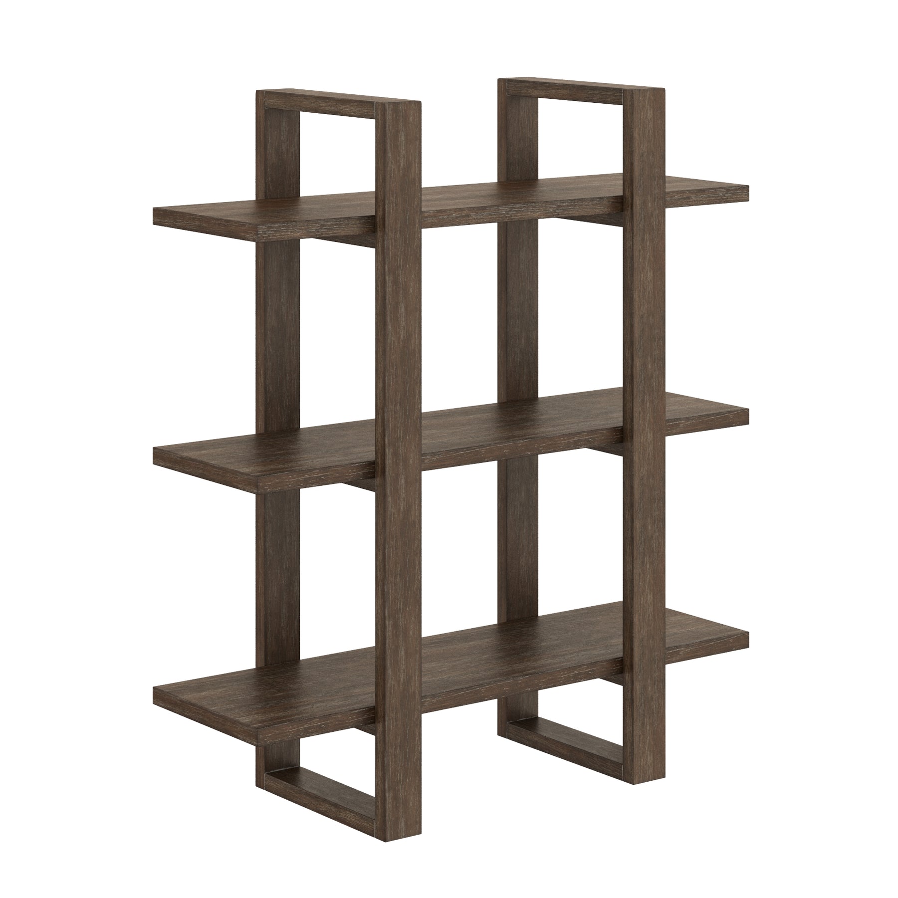 Benji Modern Farmhouse Dark Brown Wood Shelves Set of 4 | Nathan James