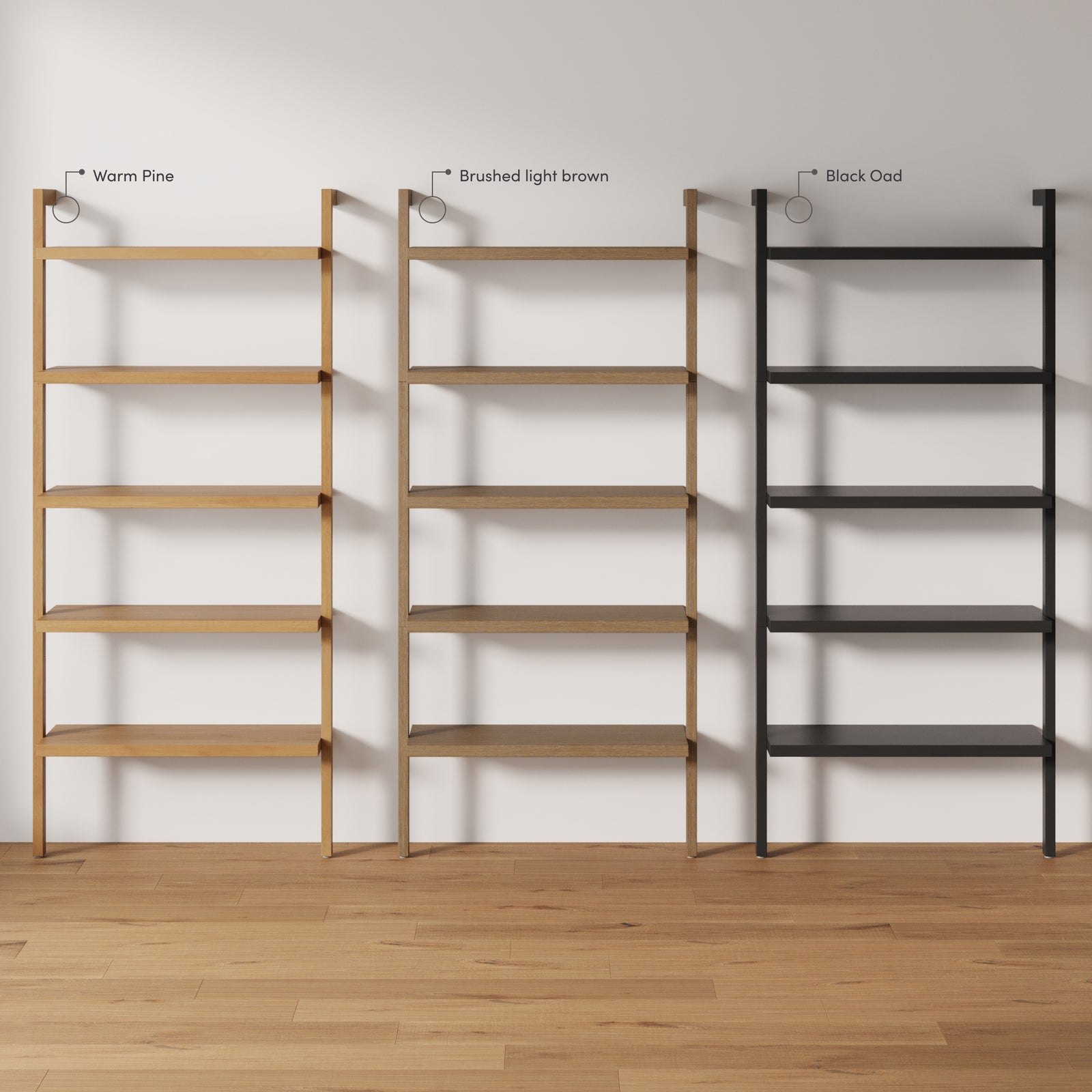 Beacon Wood 5-Shelf Ladder Wall Bookshelf | Nathan James