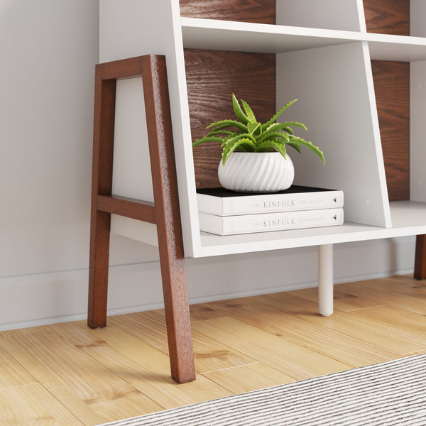 Telos Mid-Century White Storage Cubby 4 Cube Organizer | Nathan James