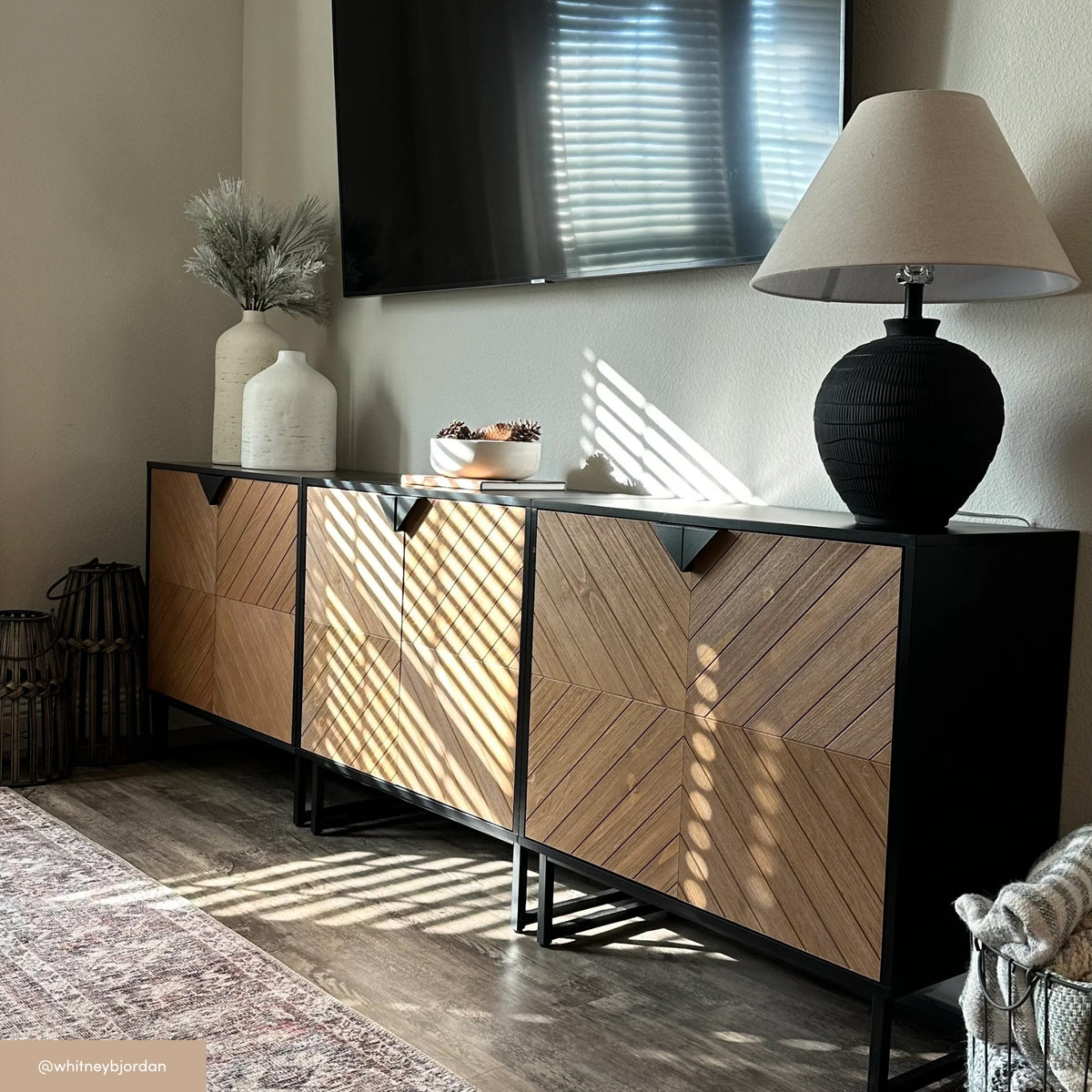 Enloe Wood Modern Sideboard Storage Cabinet 2-Door | Nathan James