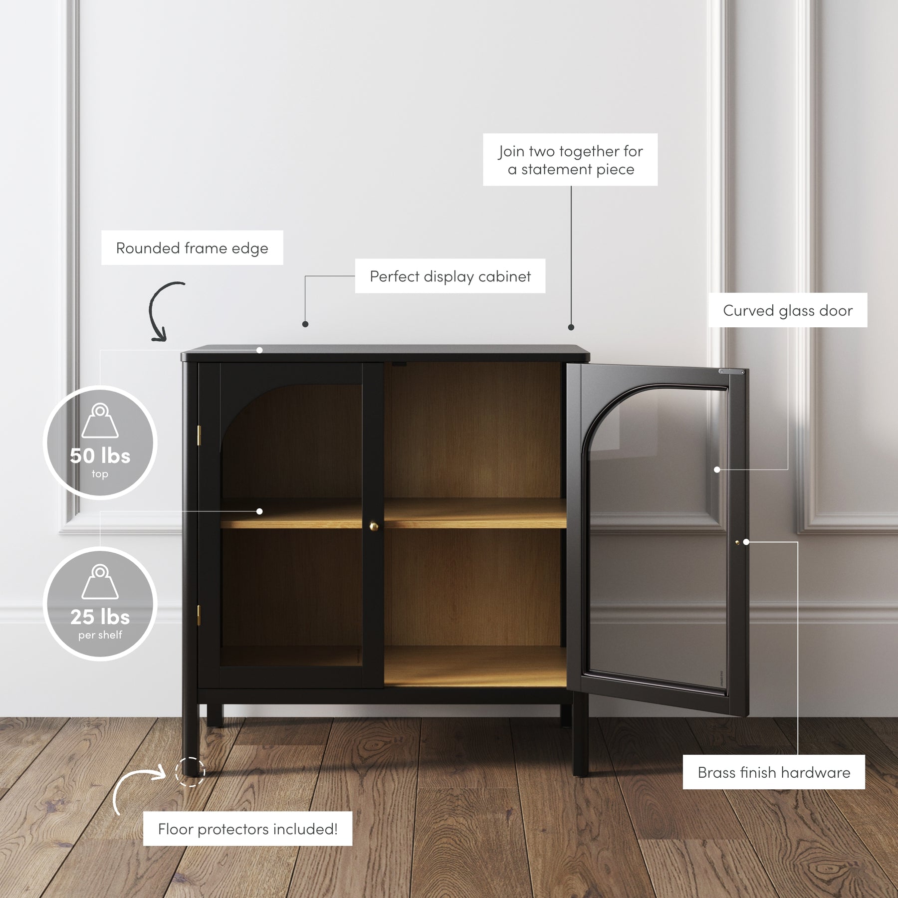 Mason Wood Storage Cabinet Credenza Sideboard | Nathan James