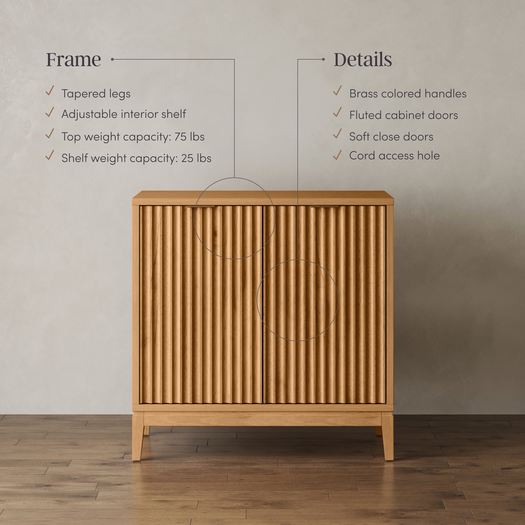 Jasper Warm Pine Wood Fluted Console | Nathan James