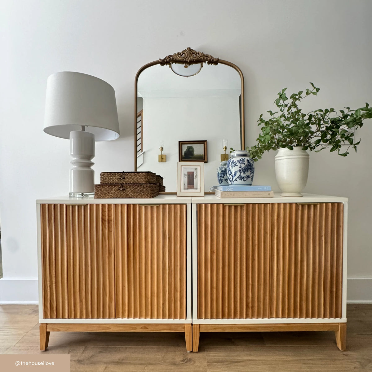 Jasper Boho Wood Fluted Storage Cabinet White | Nathan James