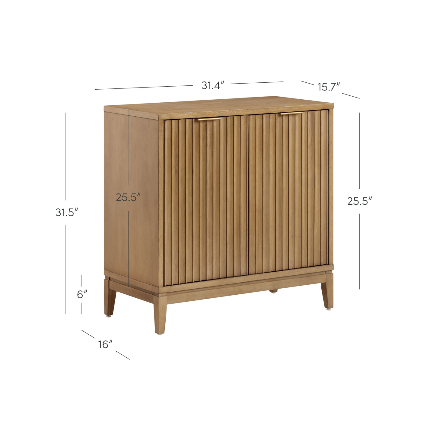 Jasper Mid-Century Fluted Storage Cabinet Light Brown | Nathan James