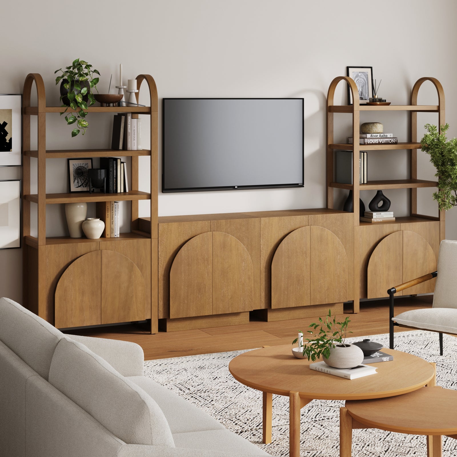 Iris Mid Century Modern Arched Entertainment Center | Nathan James