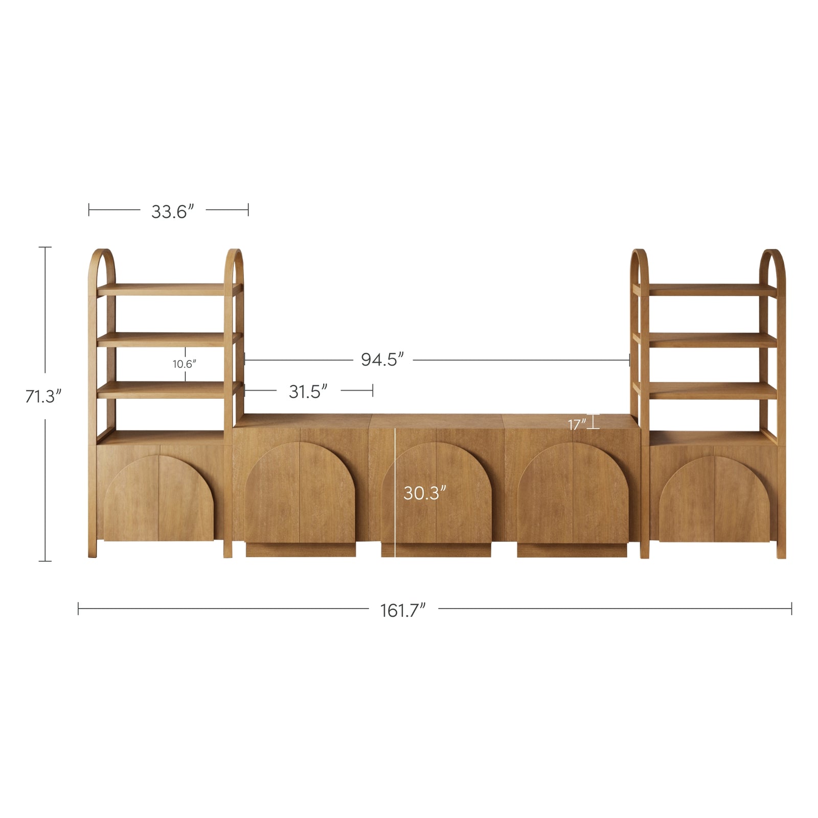 Iris Mid-Century Modern Arched Entertainment Center | Nathan James