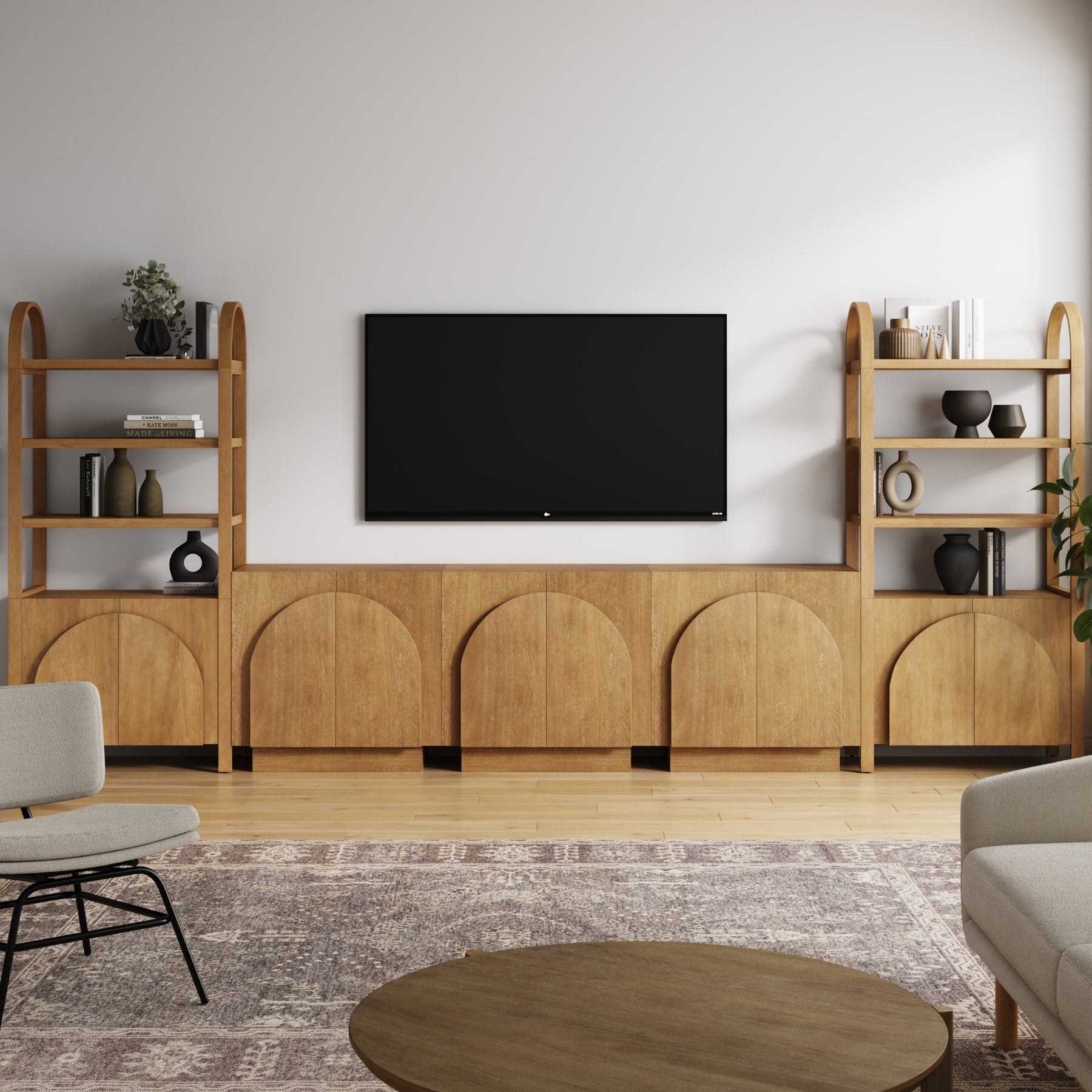 Iris Mid-Century Modern Arched Entertainment Center | Nathan James