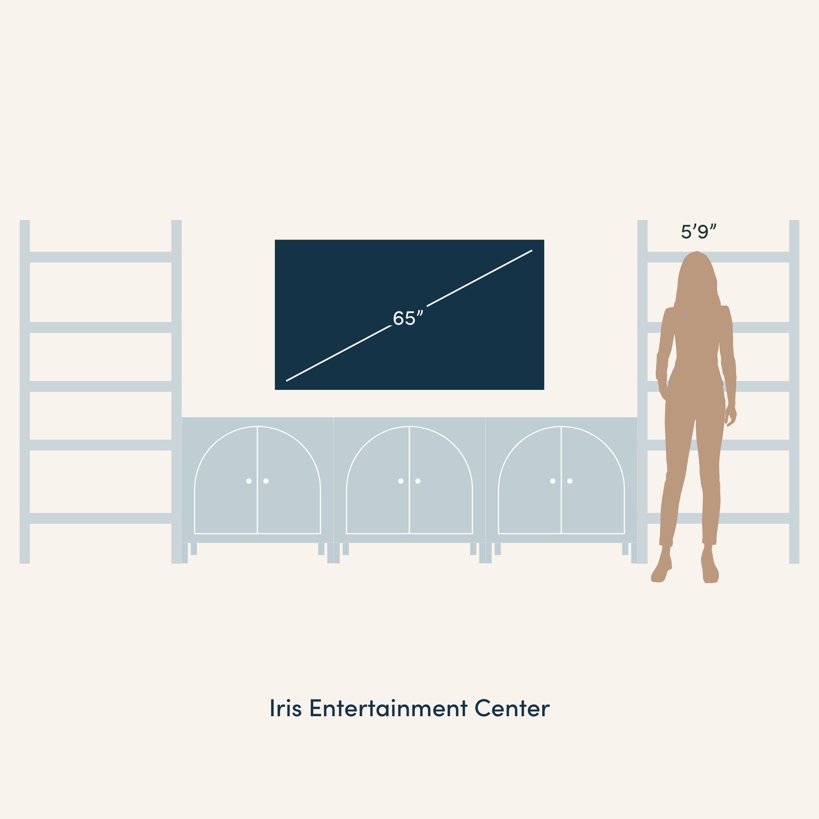 Iris Mid-Century Modern Arched Entertainment Center | Nathan James