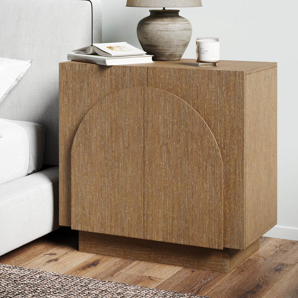 Iris Mid-Century Wood Arched Storage Cabinet | Nathan James
