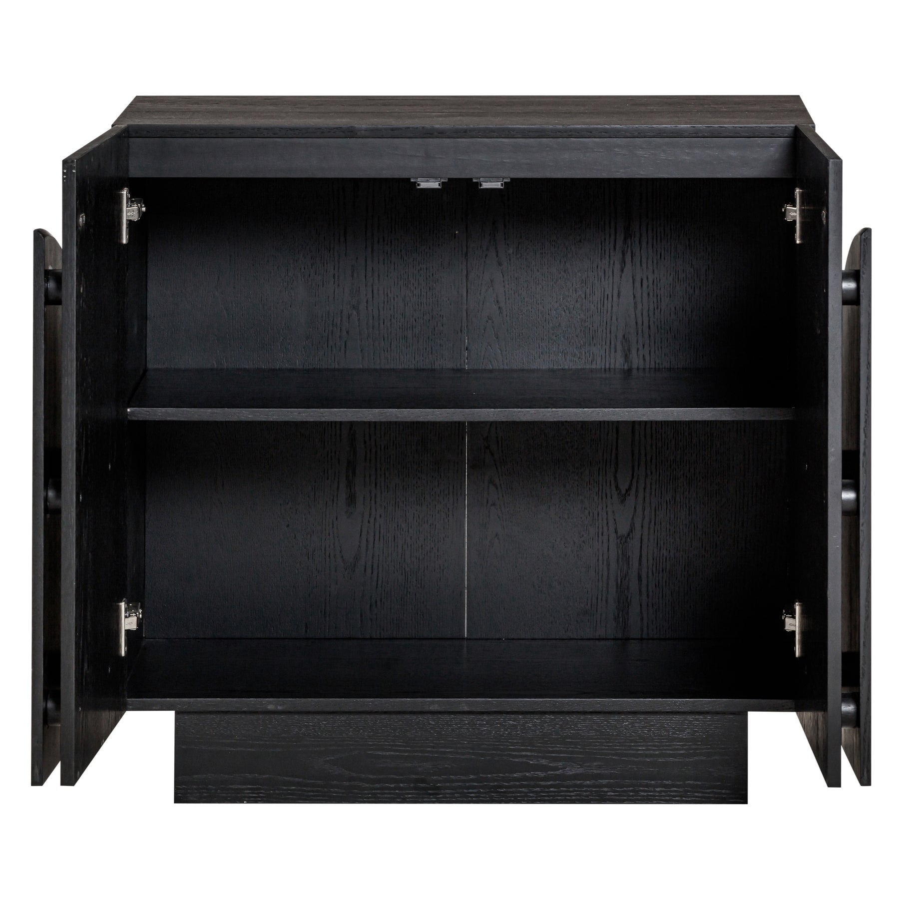 Iris Entertainment Center Black 2 Bookcases 3 Cabinets | Nathan James