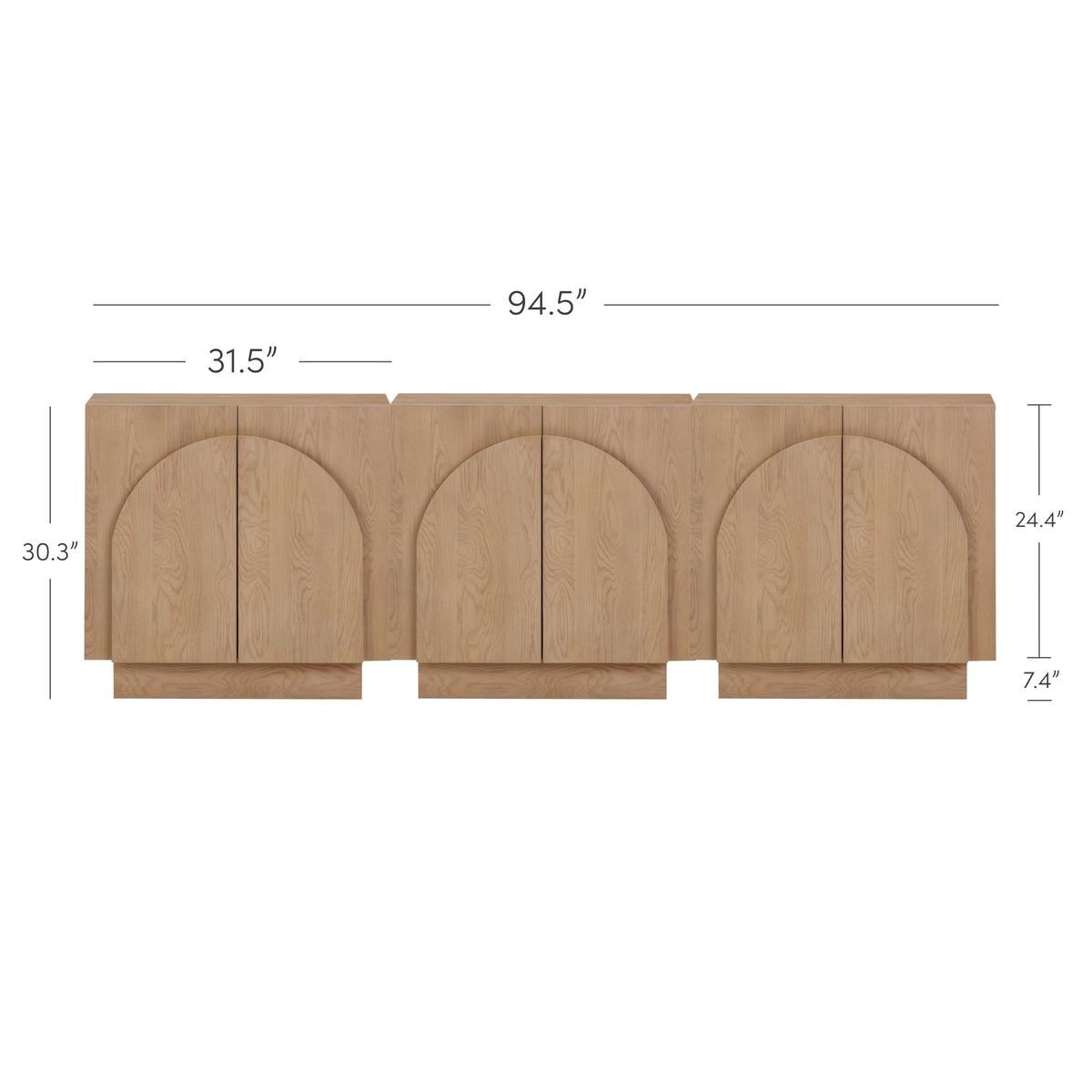 Iris Wood Mid-Century Arched Storage Cabinet Oak | Nathan James