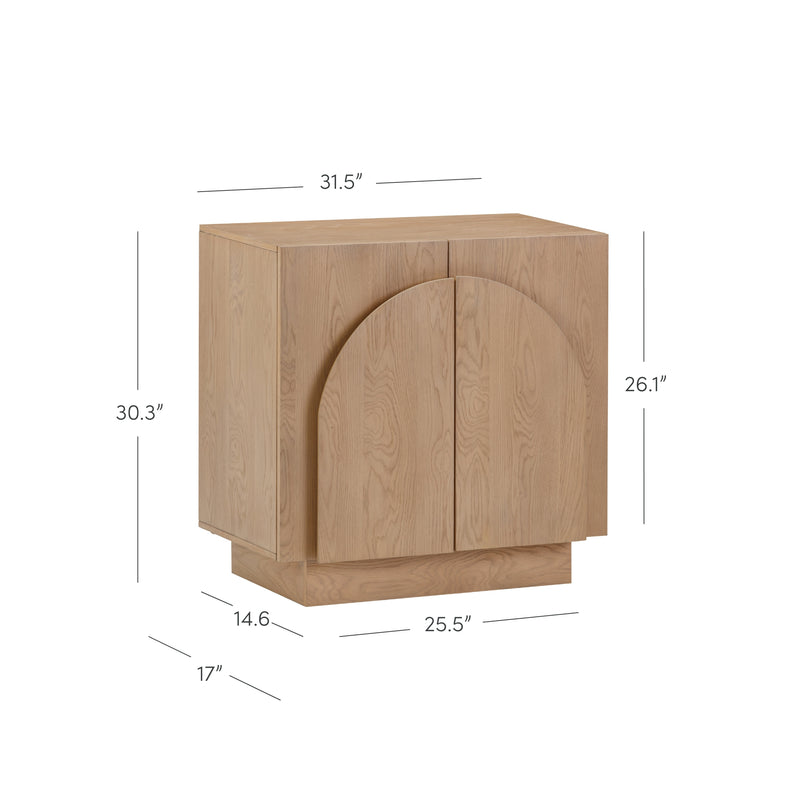 Iris Wood Mid-Century Arched Storage Cabinet Oak | Nathan James