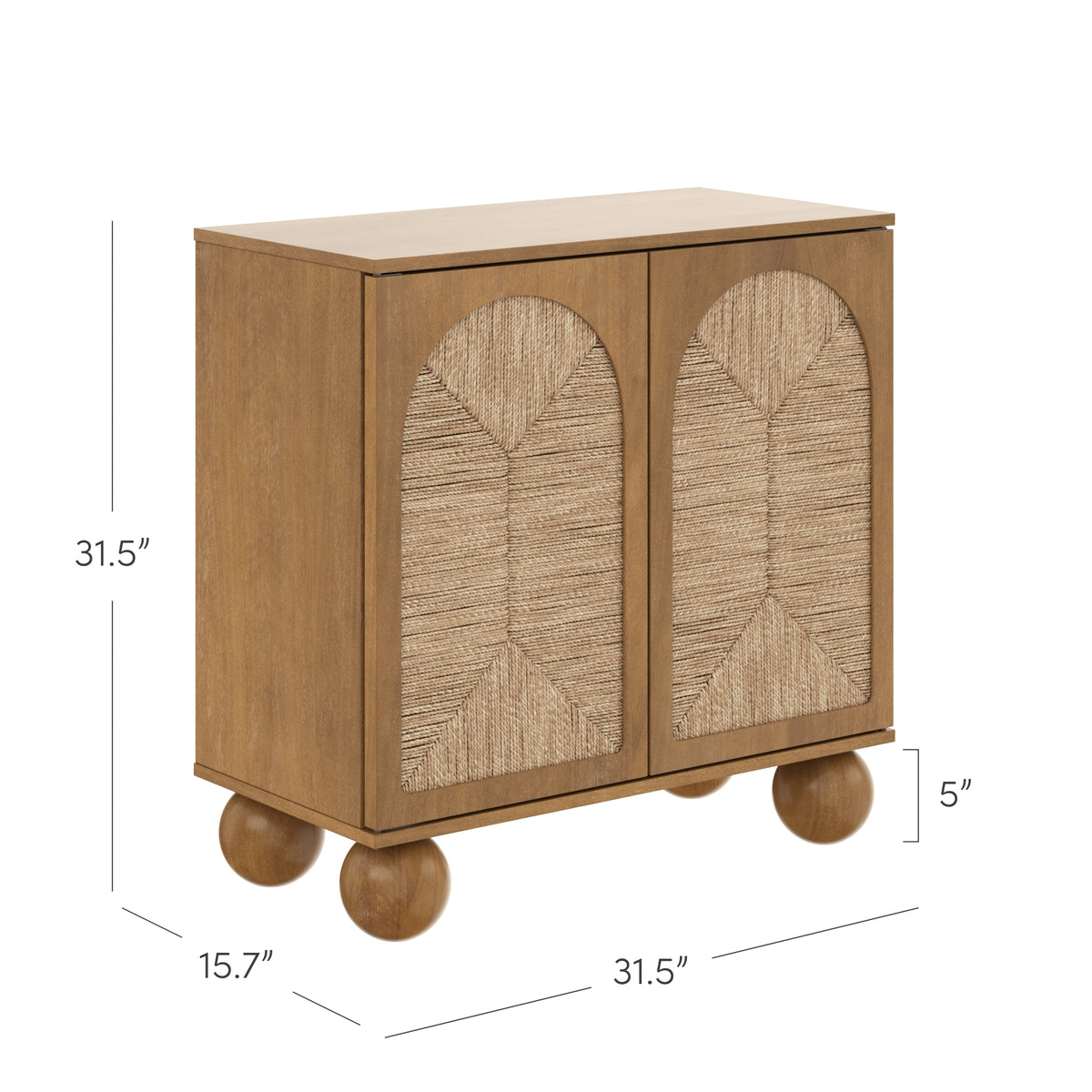 Leah Boho Seagrass Arched Storage Cabinet Light Brown | Nathan James