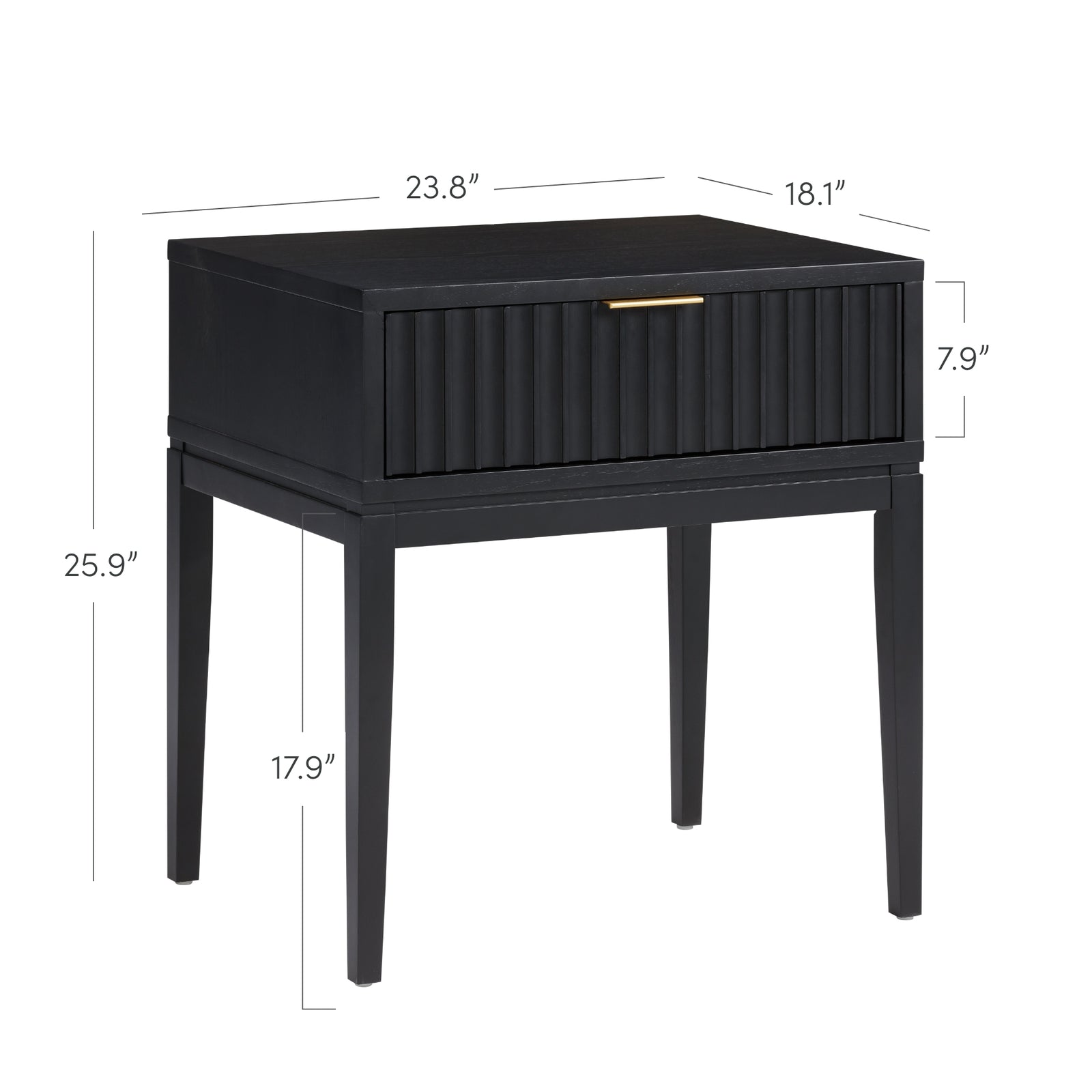 Jasper Bohemian Fluted Nightstand Black Oak | Nathan James