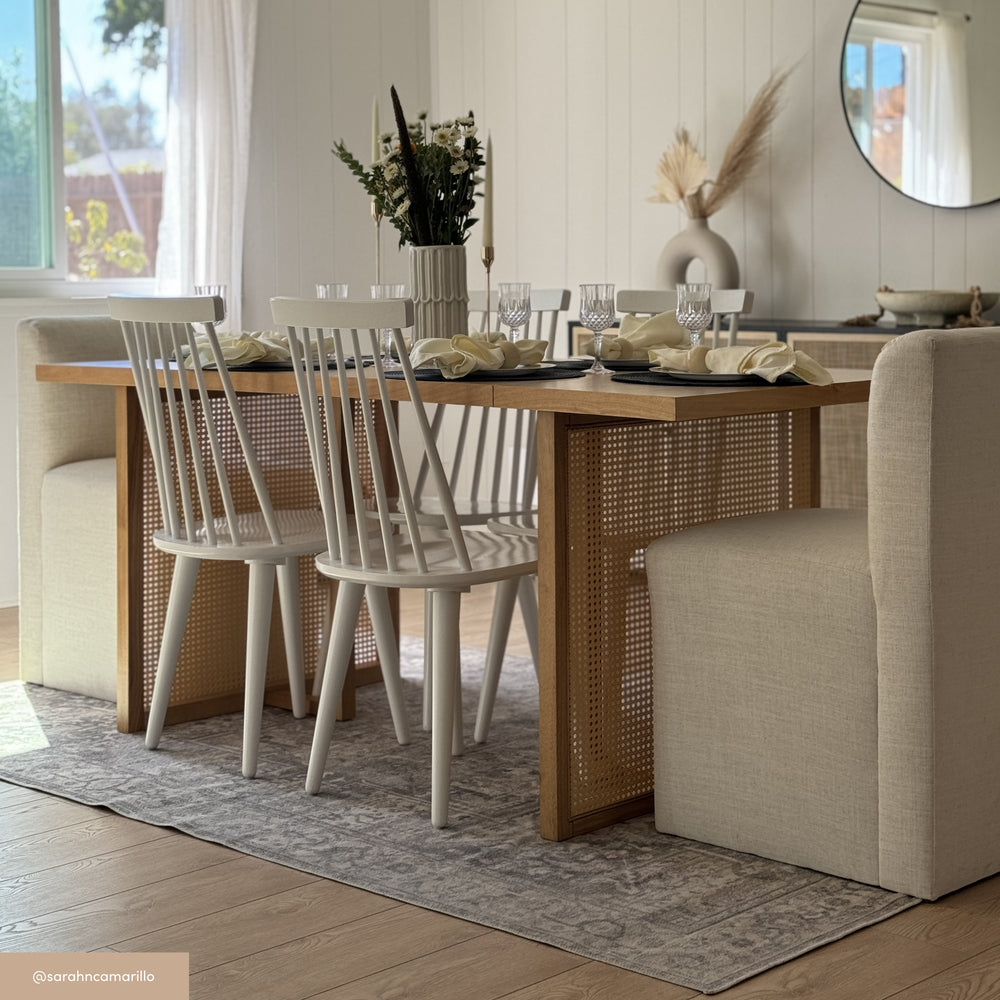 Willow Bohemian Natural Wood & Rattan Dining Table | Nathan James